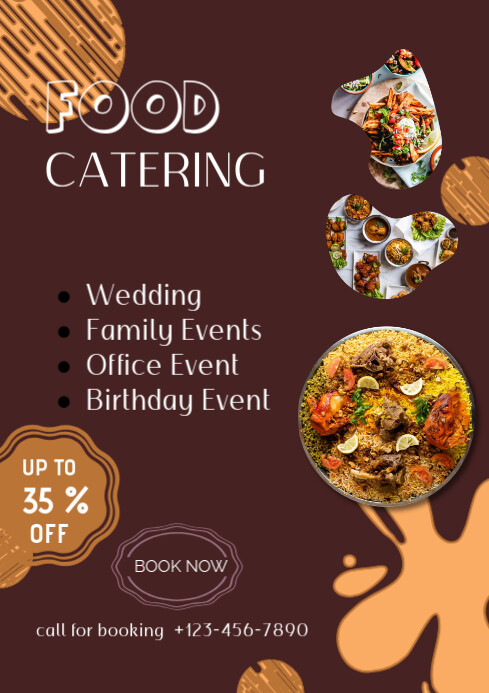 Professional Food Menu Catering A4 Template | PosterMyWall