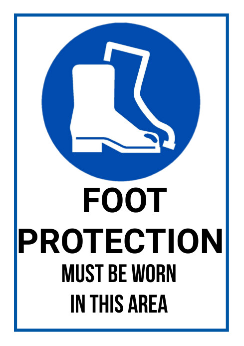 Professional Foot Protection Sign Poster A4 Template | PosterMyWall