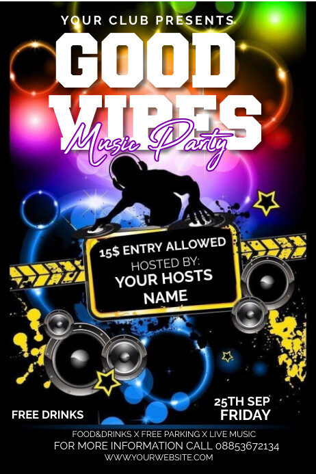 Professional Free Clubs & Party Poster/ Flye Template | PosterMyWall