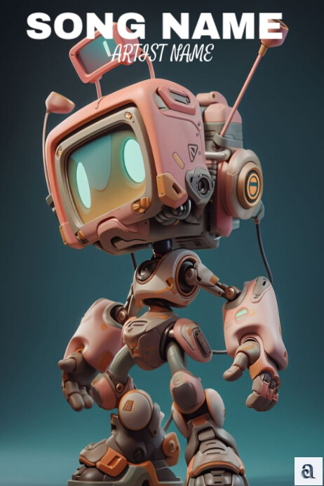 Professional Futuristic Robot Album Cover Poster Template | PosterMyWall