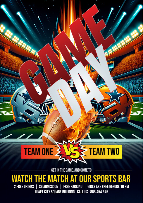 Copy of Professional Game Day Flyer Template A4 | PosterMyWall