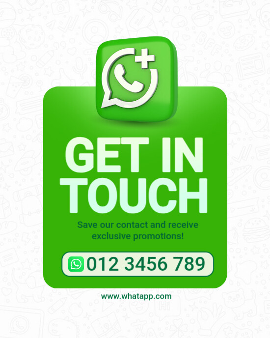 Copy of Professional Get In Touch Whatsapp Number, Announcement ...