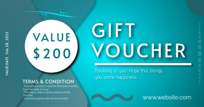 Professional Gift Voucher Template Facebook Shared Image | PosterMyWall