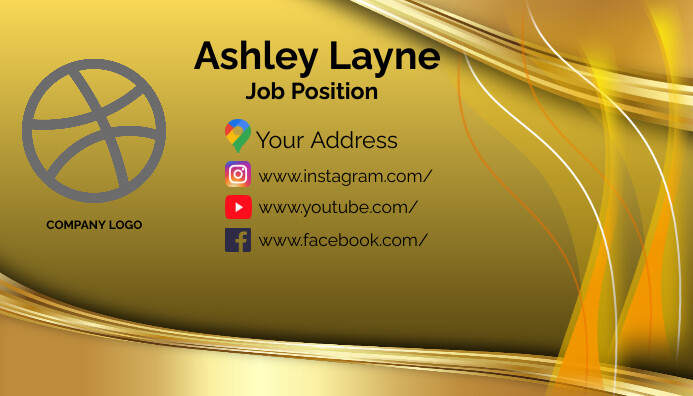 Professional Gold Business Card Template | PosterMyWall
