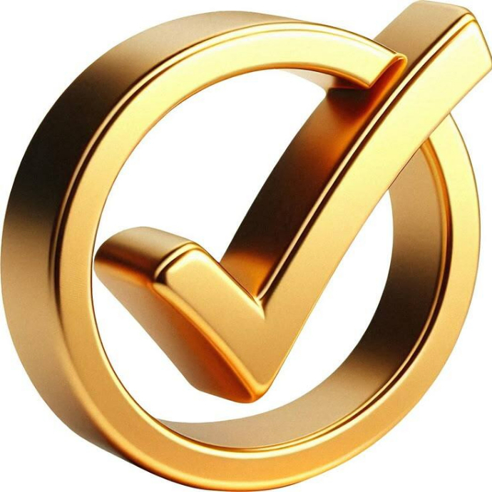 Professional Gold Check Mark Circle Premium Icon Logo เทมเพลต ...