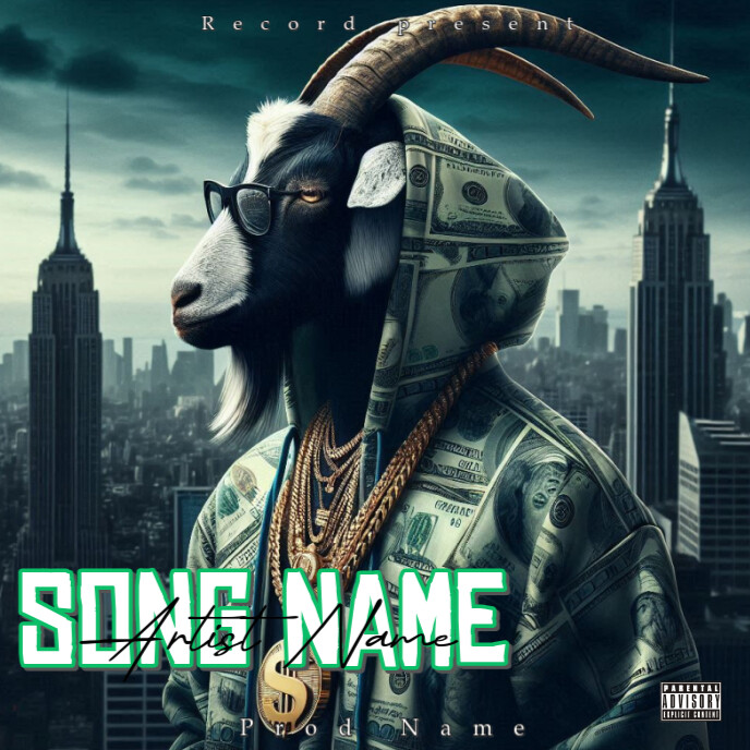Professional gold Dollar goat album cover Template | PosterMyWall