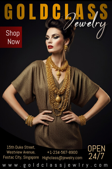 Professional Gold Jewelry Shop Poster Template | PosterMyWall