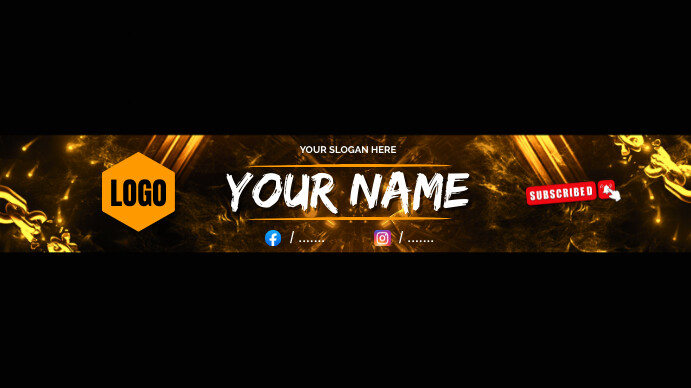 Professional Gold Youtube Channel Cover Photo Template | PosterMyWall
