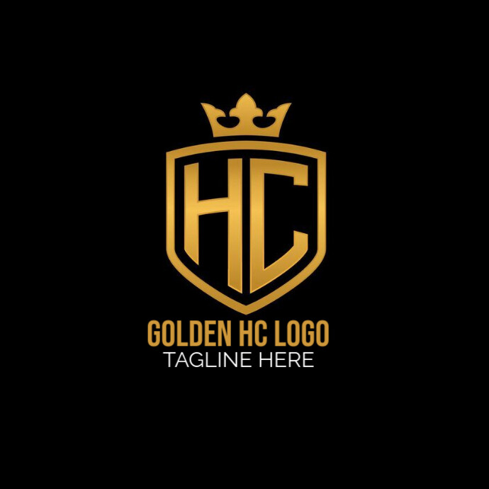 Professional Golden Hc Letter Crown Logo Logo Template | PosterMyWall