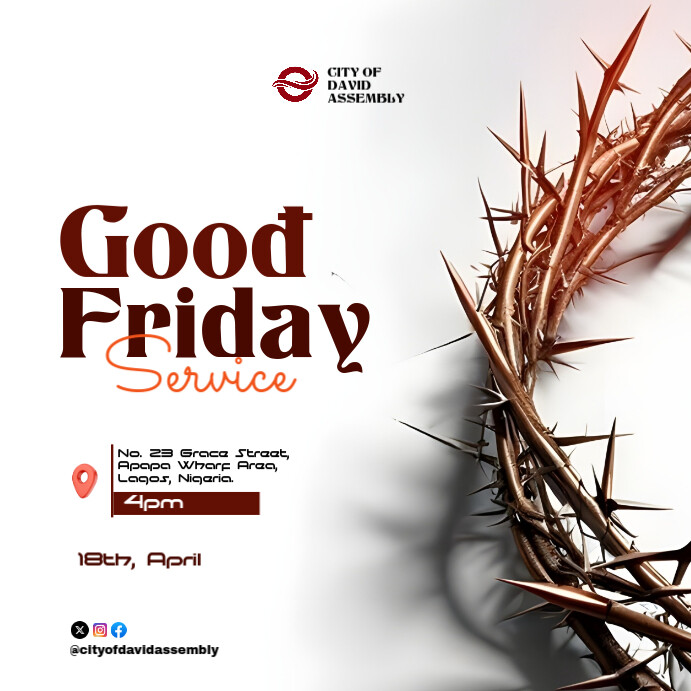 Professional Good Friday Flyer 2025 Template | PosterMyWall