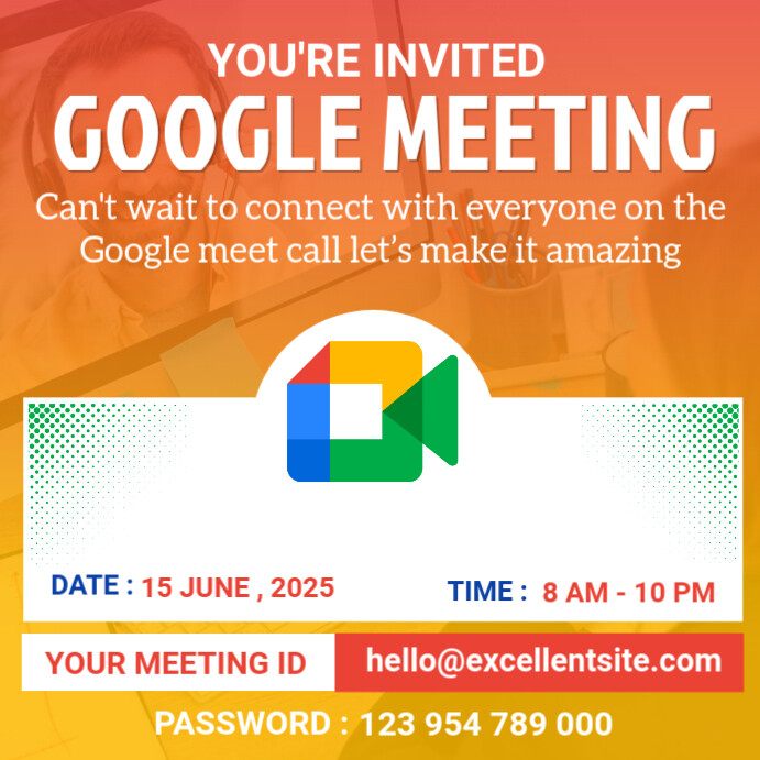 Professional Google Meet Meeting Instagram Post Template | PosterMyWall