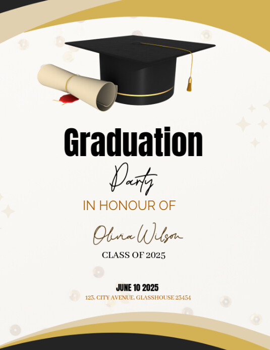 Professional Graduation Party Invitation Flyer (us Letter) Template ...