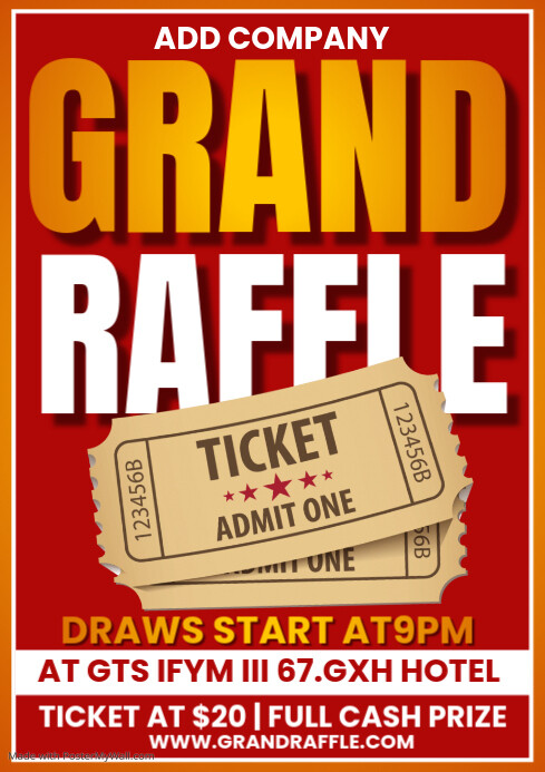 Professional Grand Raffle Ticket Poster A4 Template | PosterMyWall