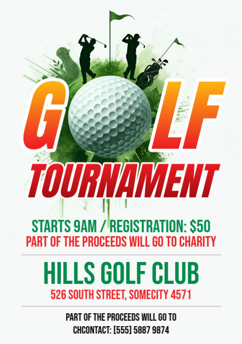 Plantilla de Professional Graphics Tournament Flyer Design Golf Event ...