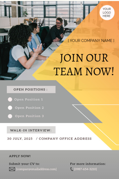 Copy of Professional Gray Job Vacancy Poster | PosterMyWall