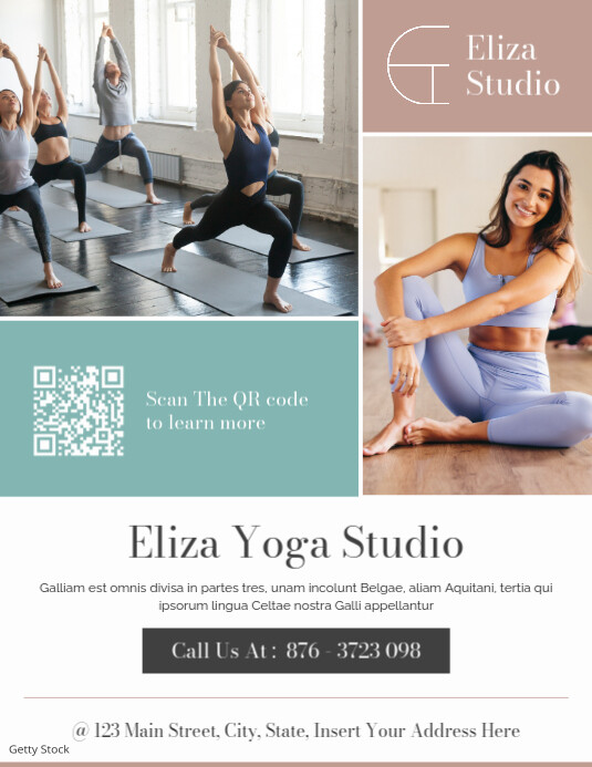 Copy of Professional Green And Blue And Kaki And White Yoga Pilates ...