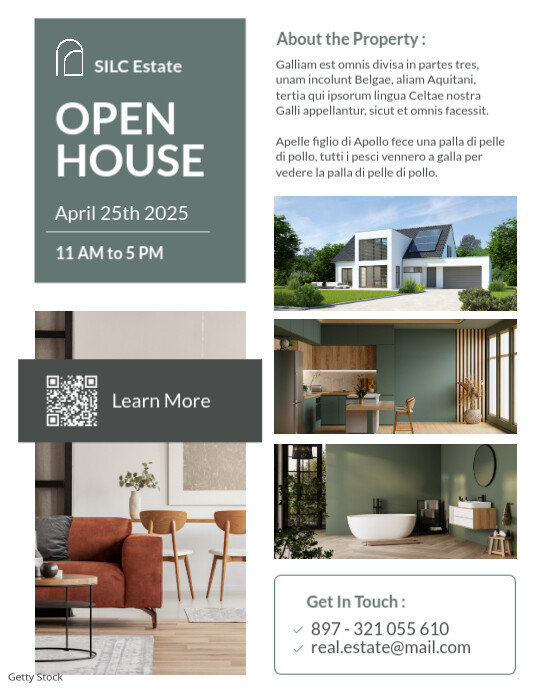 Copy of Professional Green White And Black Open House Real Estate Flyer ...