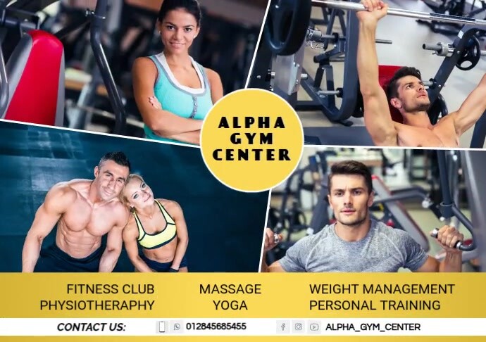 Professional Gym Centre Advert A5 Templat | PosterMyWall