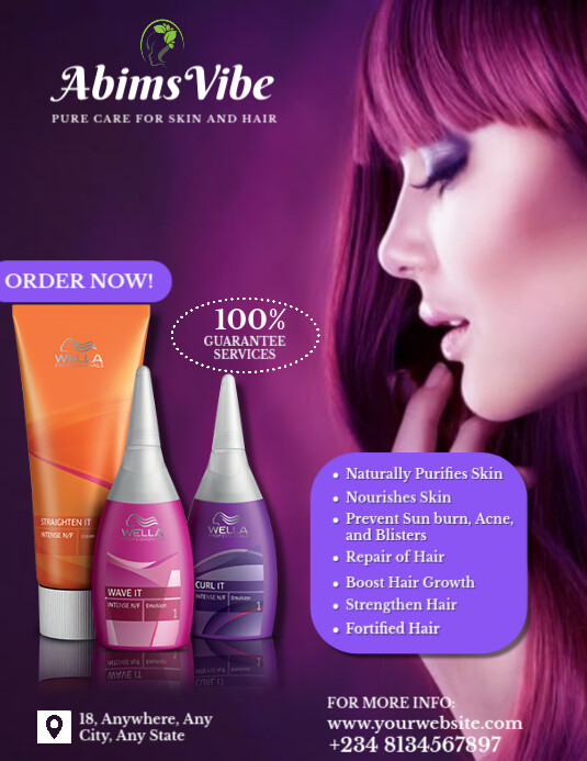 Copy of Professional Hair Care Products Design Y Flyer (us Letter ...