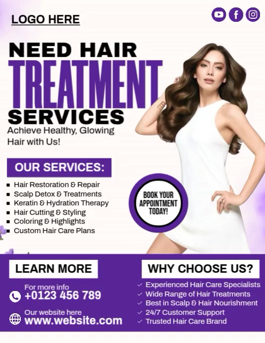 Professional Hair Treatment Ads Template | PosterMyWall