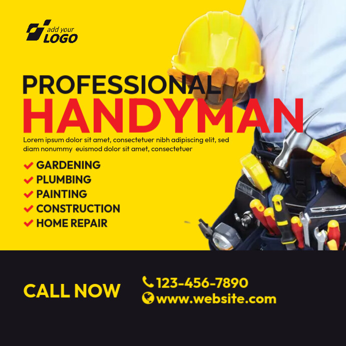 Professional Handyman Service Template | PosterMyWall