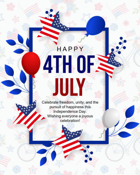 Professional Happy 4th July Independence Day Instagram Portrait ...