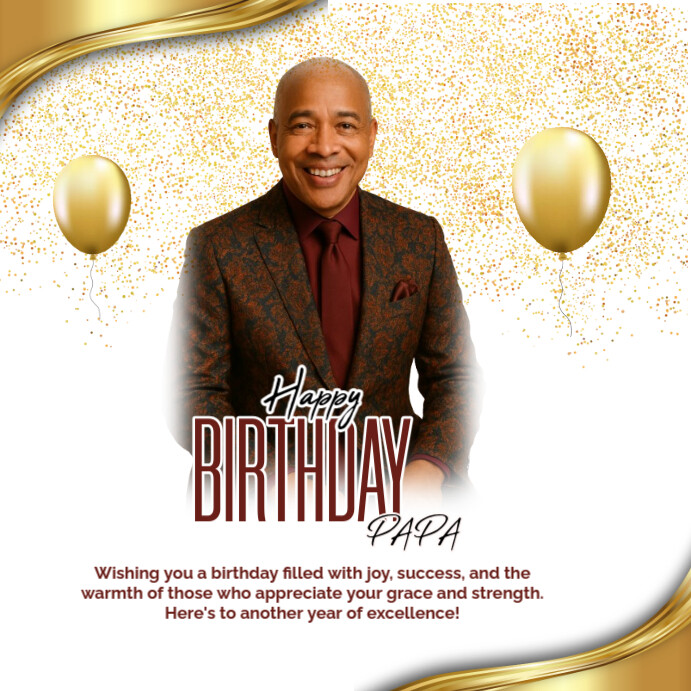 Professional Happy Birthday Poster Square (1:1) Template | PosterMyWall