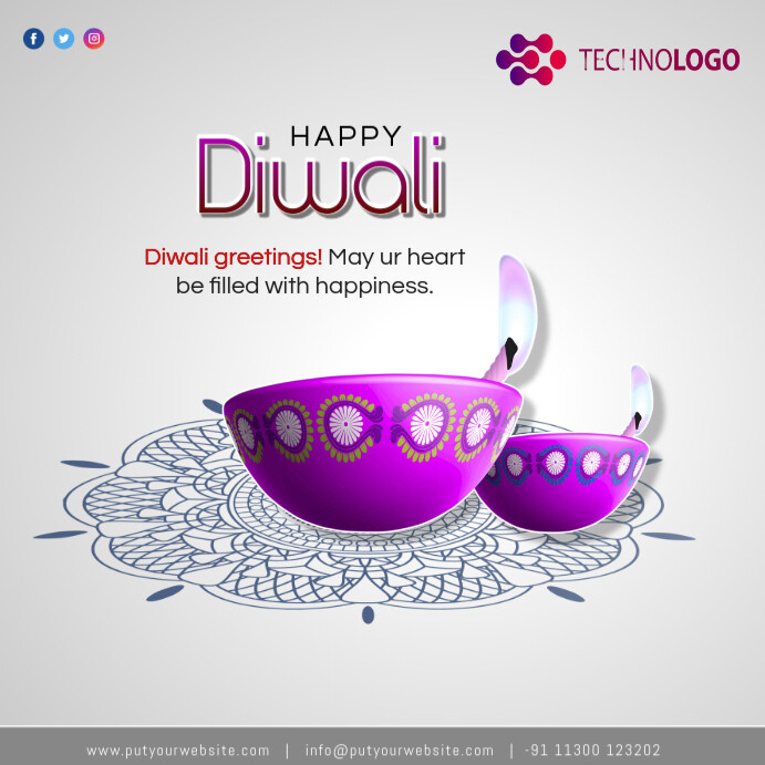 Professional Happy Diwali Instagram Post Template | PosterMyWall