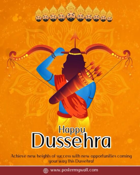 Professional Happy Dussehra Instagram Portrait Template | PosterMyWall