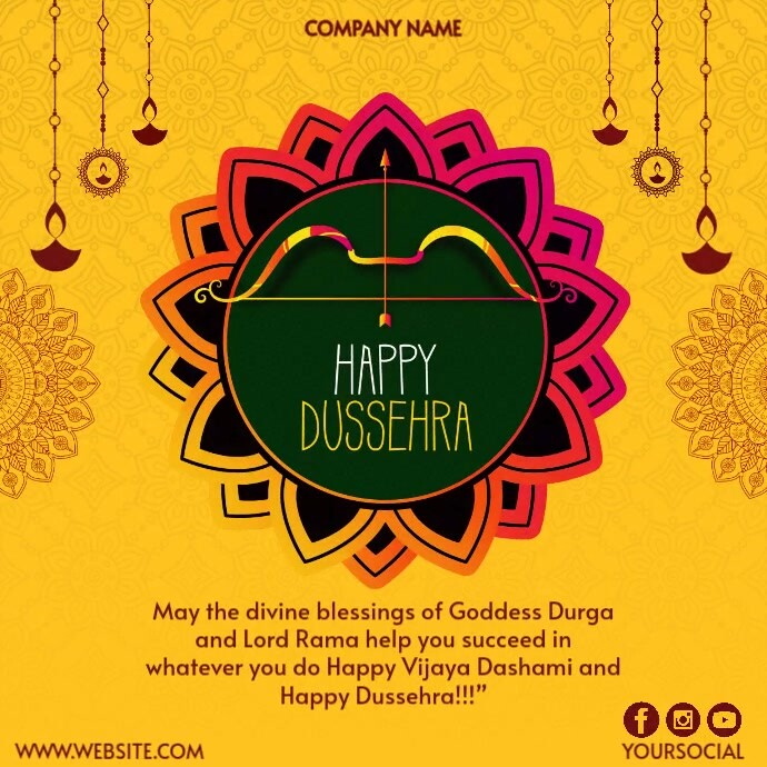 Professional Happy Dussehra Instagram Post Template | PosterMyWall