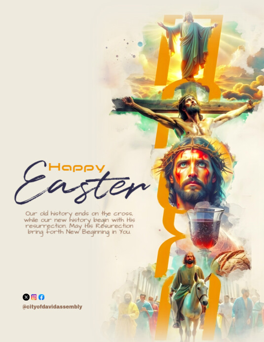 Professional happy easter flyer 2025 Templat | PosterMyWall