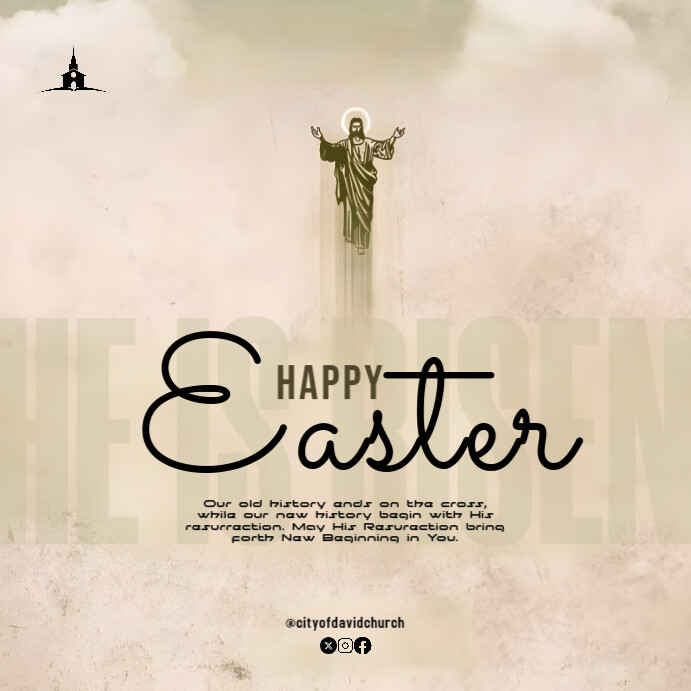 Professional happy easter flyer 2025 Template | PosterMyWall
