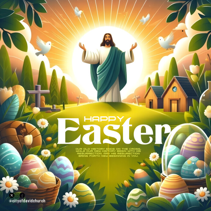 Professional happy easter flyer 2025 Template | PosterMyWall