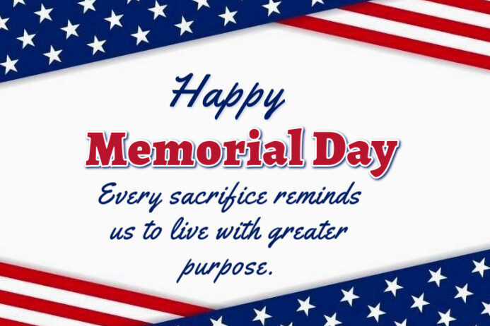 Professional Happy Memorial Day Banner 4' × 6' Template | PosterMyWall