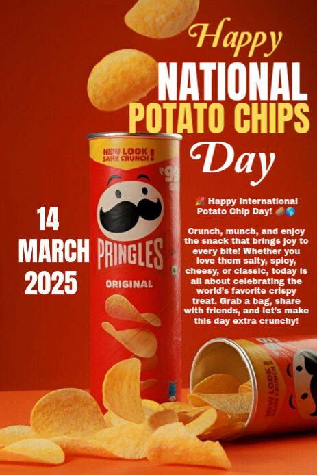 Professional Happy National Potato Chips Day Pinterest Graphic Template ...
