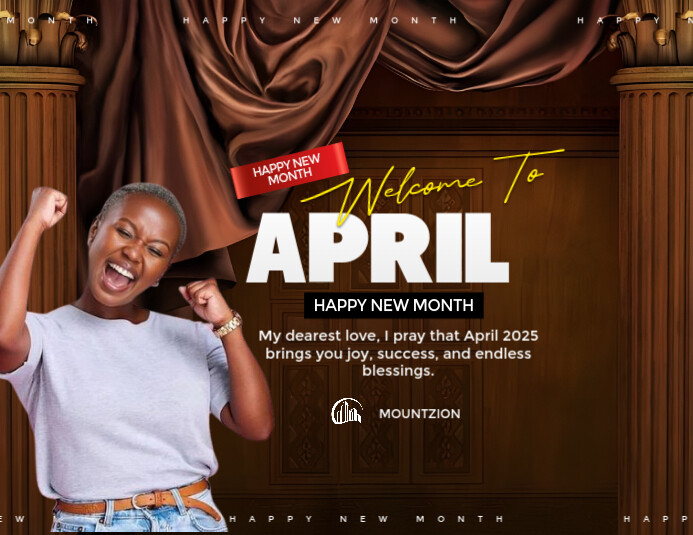 Copy of Professional Happy New Month, April Greetings, Hello April, New ...
