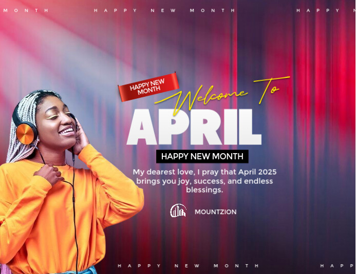 Copy of Professional Happy New Month, April Greetings, Hello April, New ...