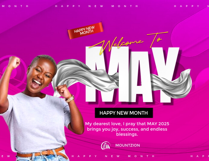 Professional Happy New Month, Welcome To May, New Month Greeting Card ...