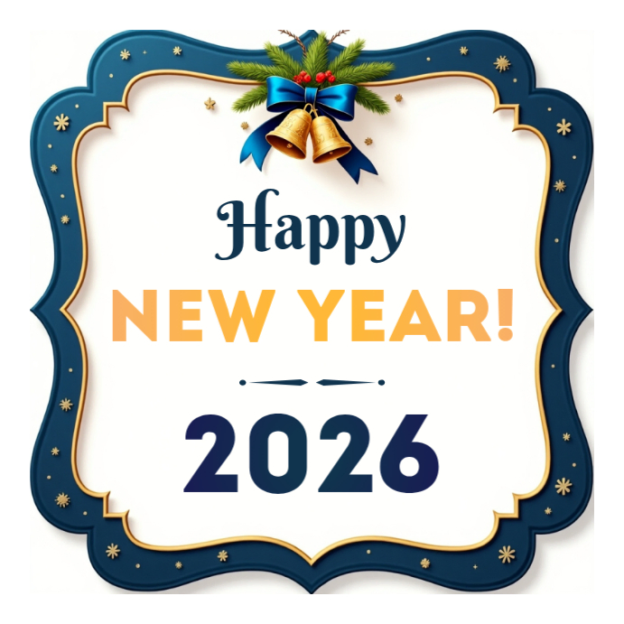 Professional Happy New Year 2026 Well Wishes Greeting Card Elegant ...