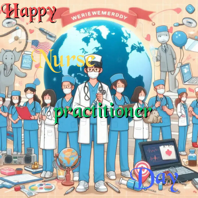 Professional Happy Nurse Practitioner Day Instagram Post Template ...