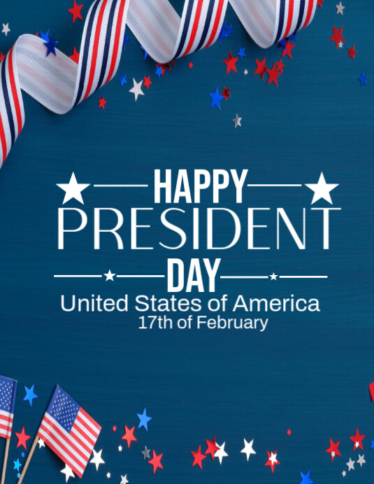 Professional Happy President Day Template Flyer (us Letter) | PosterMyWall