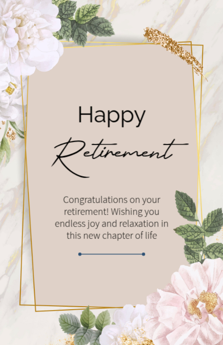Professional Happy Retirement Tabloid Template | PosterMyWall