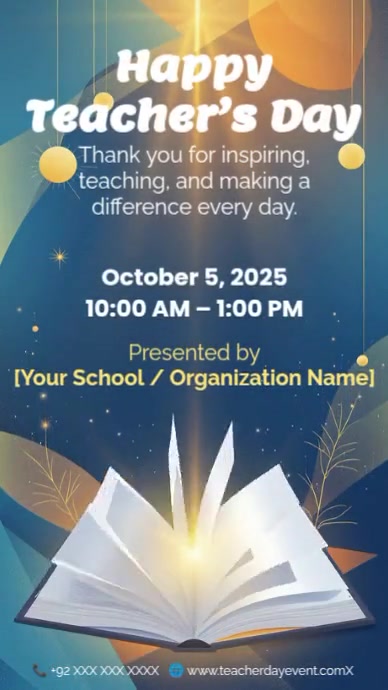 Professional Happy Teachers Day Instagram Reel Template | PosterMyWall