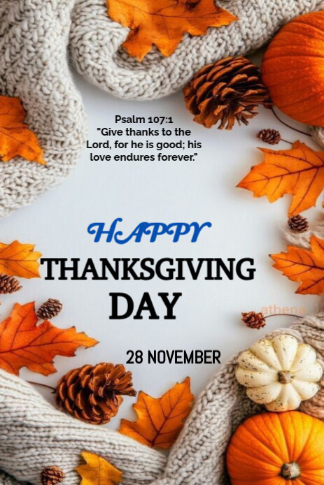 Professional Happy Thanksgiving Day Pinterest Graphic Template ...