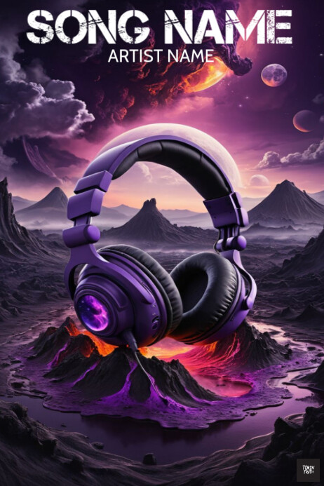 Copy of Professional Head Phone Music Song Album Cover Poster ...