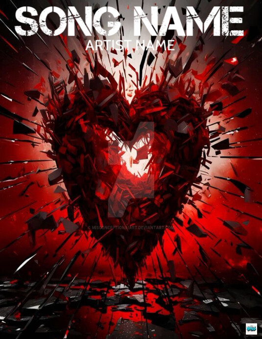 Professional Heart Broken Album Cover Flyer (us Letter) Template ...