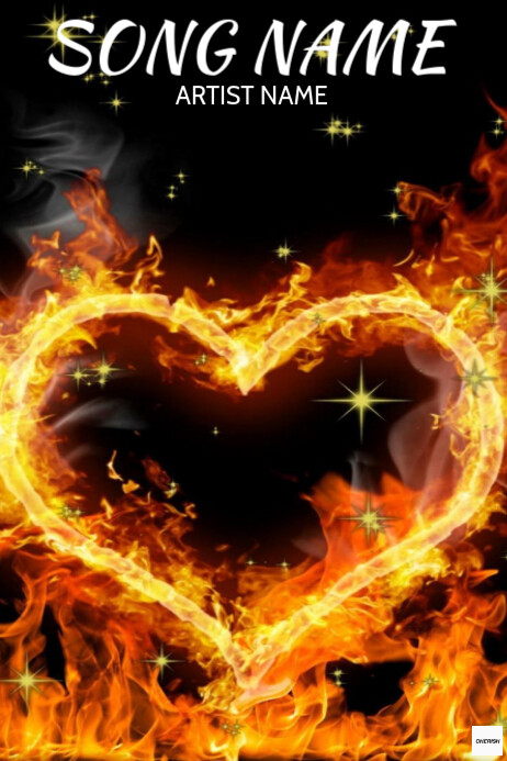 Professional Heart Fire Album Cover Poster Template | PosterMyWall