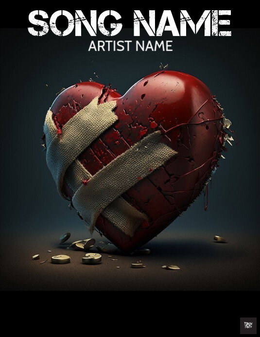 Professional Heart Song Album Cover Flyer (us Letter) Template ...