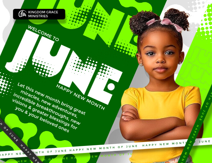 Professional Hello June, Welcome June, Happy New Month, Flyer (us ...