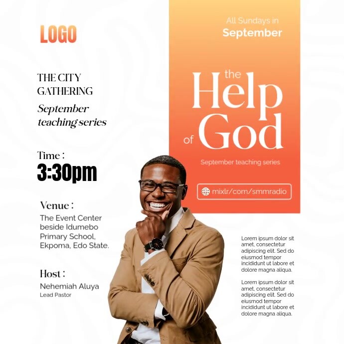 Professional Help Of God Church Poster Instagram Post Template ...